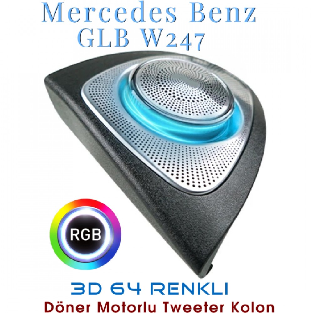 Mercedes W247 GLB Sınıf 64 Renk 3D Ambians Işıklı Motorlu Led Tweeter ...